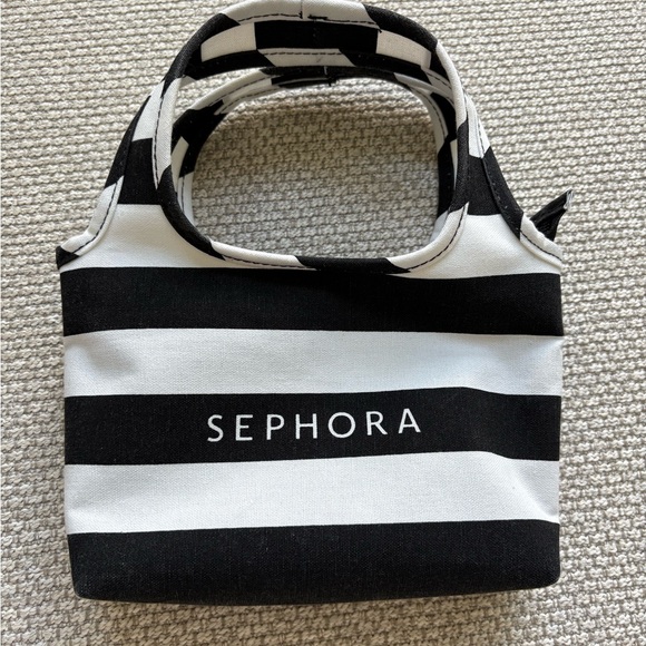 Sephora | Bags | Sephora Black And White Striped Mini Tote Bag | Poshmark